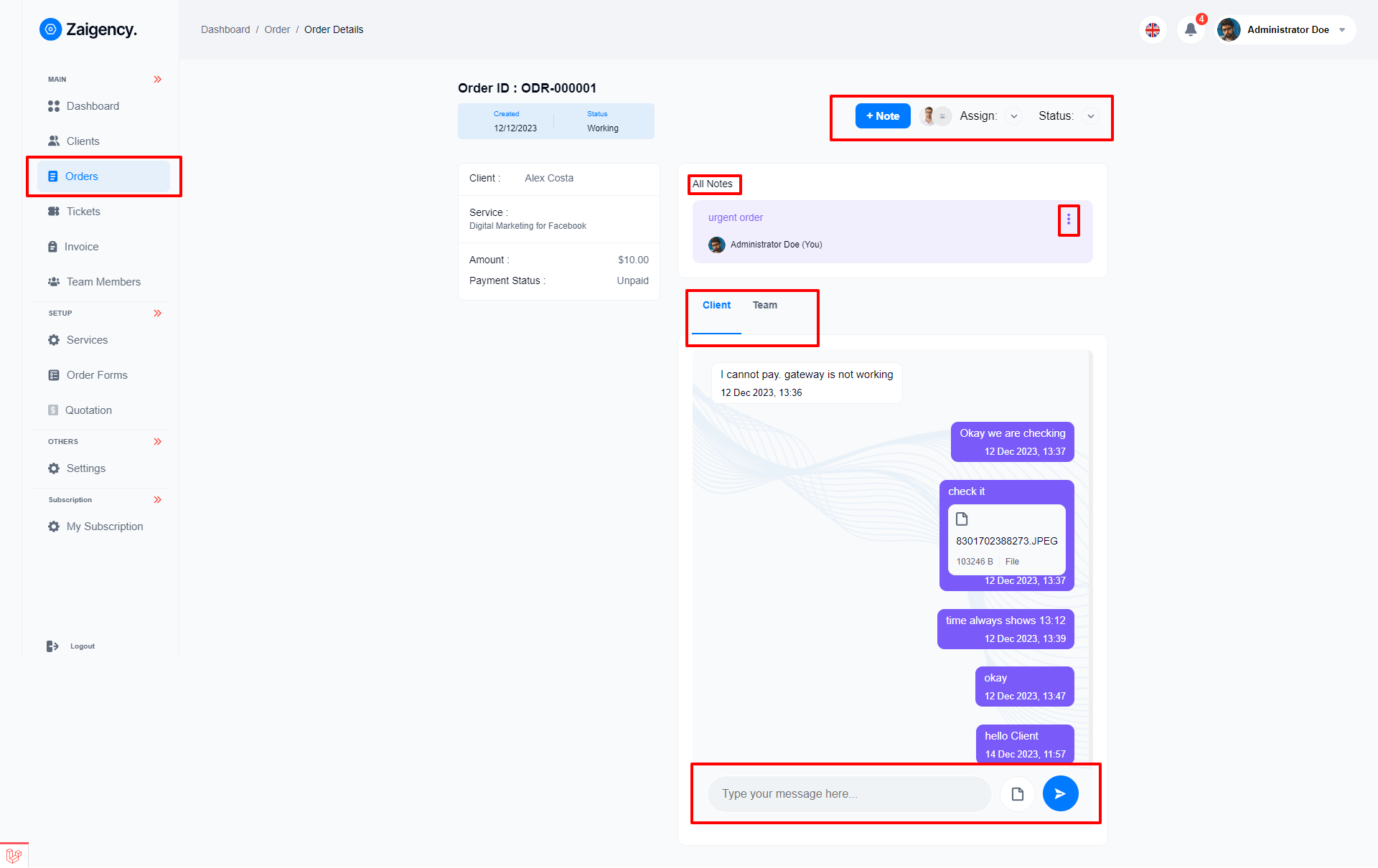 Admin Panel - Zaigency Documentation
